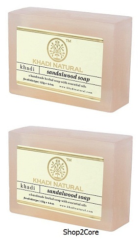 Khadi Natural Natural Sandalwood Soap, 125g (Pack of 2) - Shop2Core.in