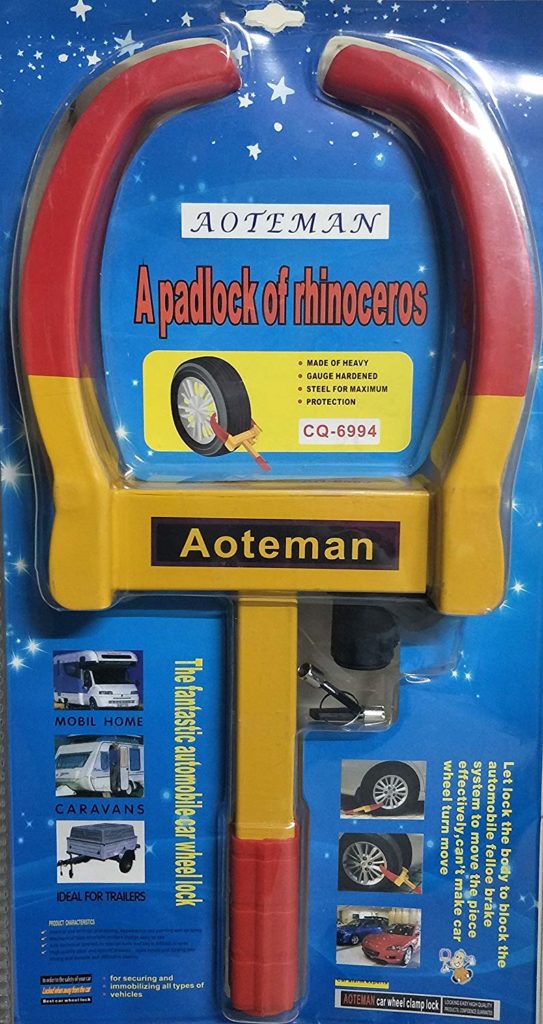 Universal Yellow Red Anti Theft Car Wheel Tyre Lock Clamp - Shop2Core.in